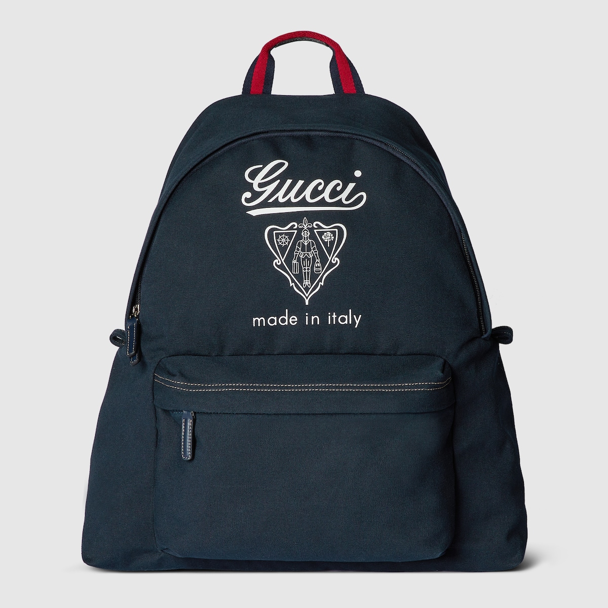 Printed canvas maxi backpack in dark blue canvas | GUCCI® US