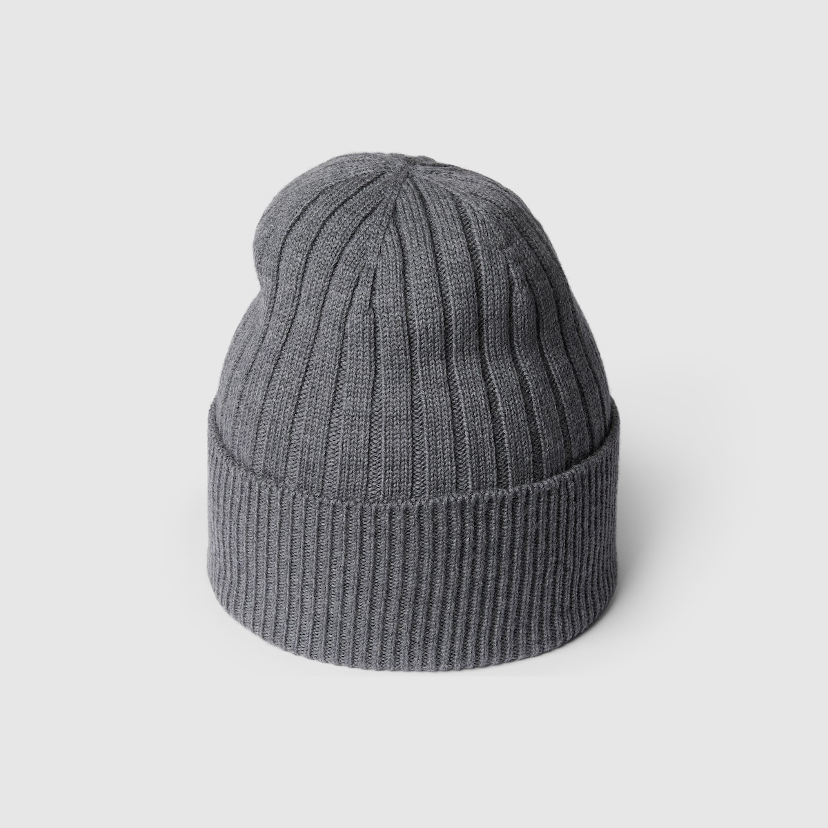 Rib knit wool hat in grey | GUCCI® US