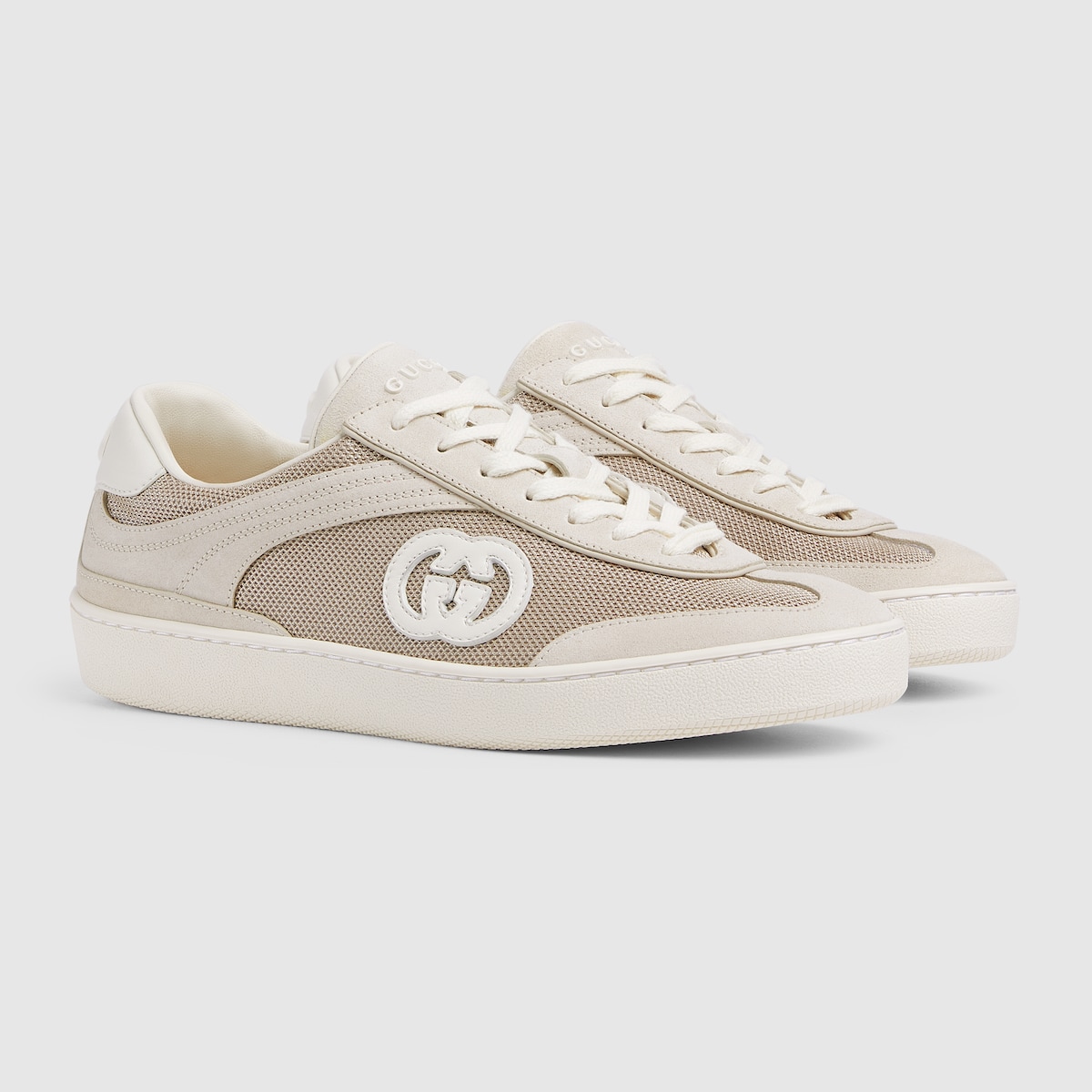 Women's G75 sneaker in light beige suede | GUCCI® US