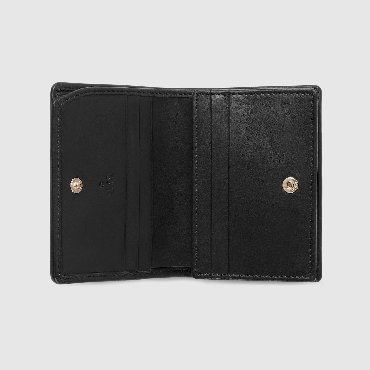 GG Emblem mini wallet in beige and dark brown fabric | GUCCI® MX