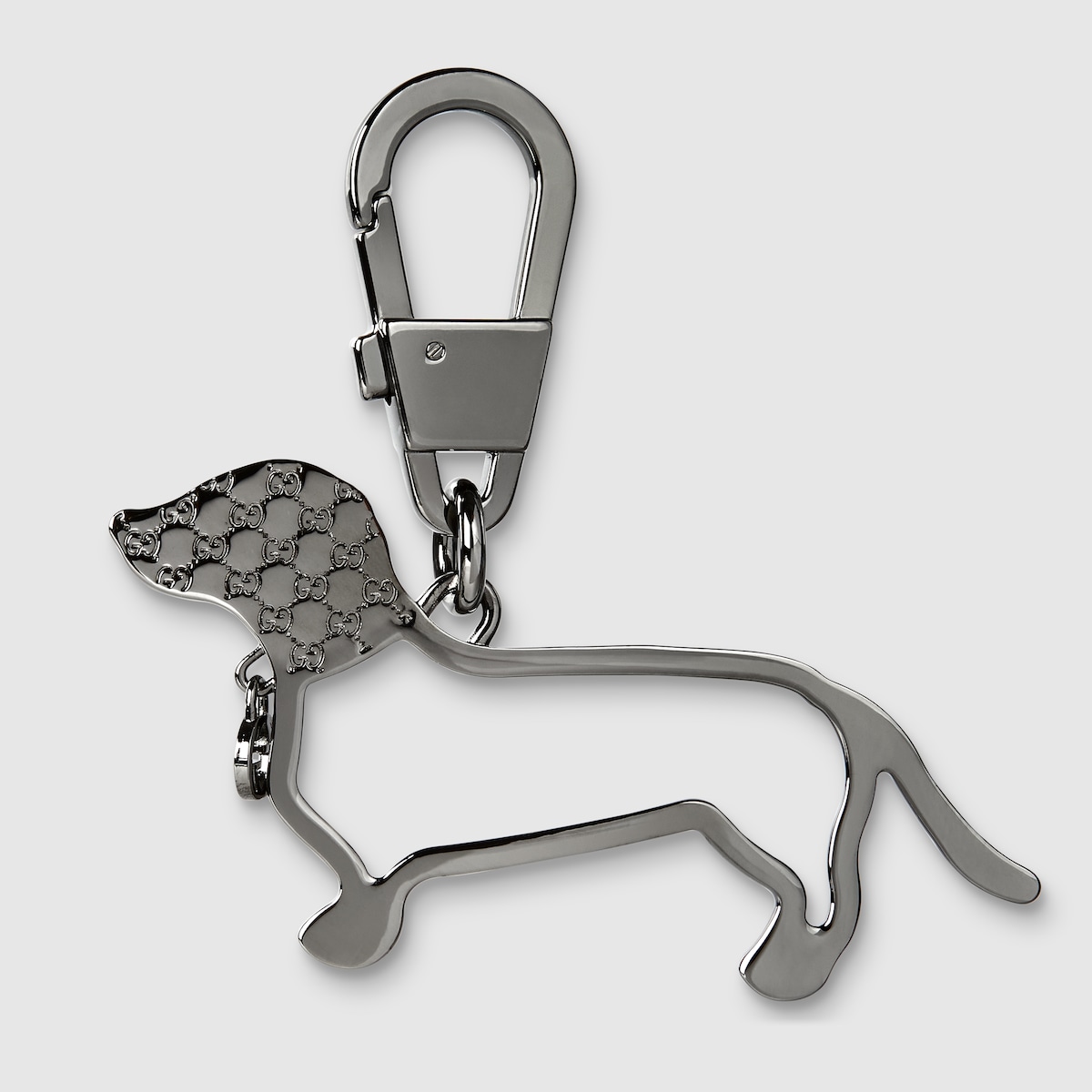 Dog keychain with Interlocking G in silver-toned metal | GUCCI® Australia