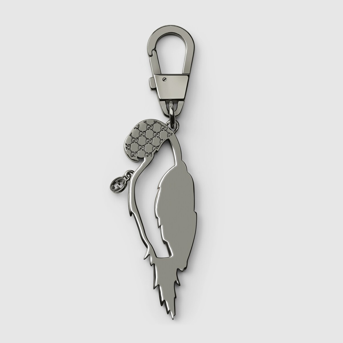 Parrot keychain with Interlocking G in silver-toned metal | GUCCI® AU
