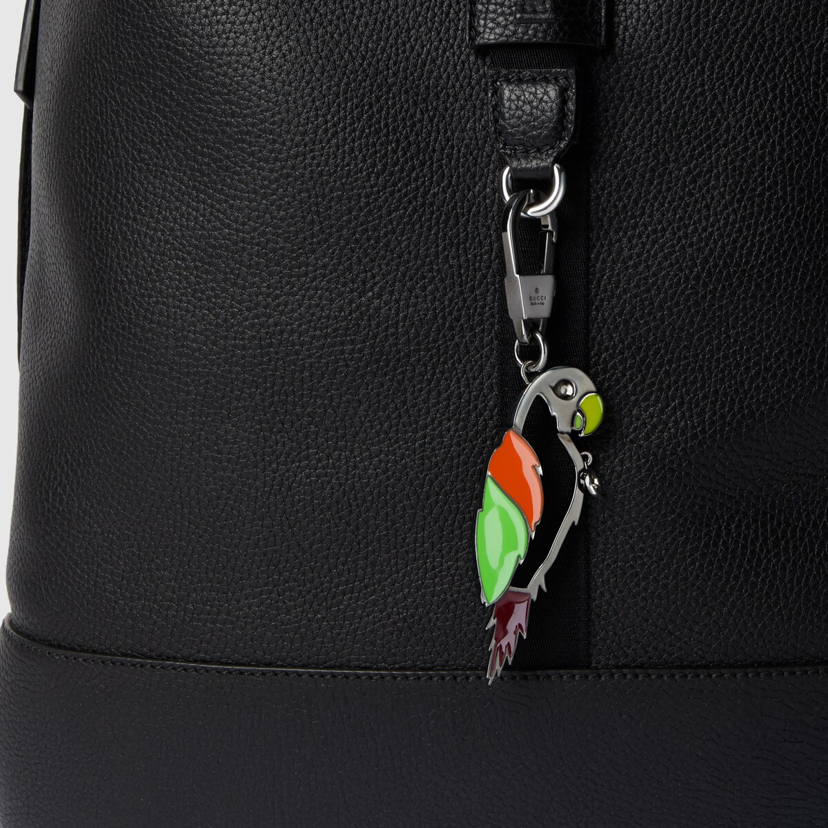 Parrot keychain with Interlocking G in silver-toned metal | GUCCI ...
