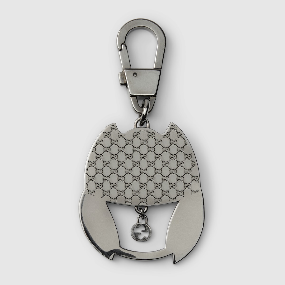 Owl keychain with Interlocking G in silver-toned metal | GUCCI® SG