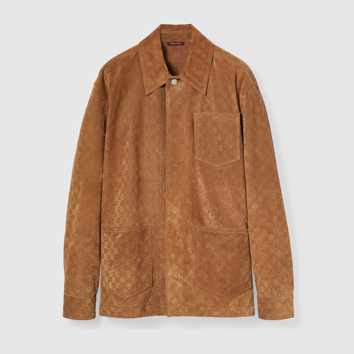 Embossed GG suede jacket in camel | GUCCI® UK