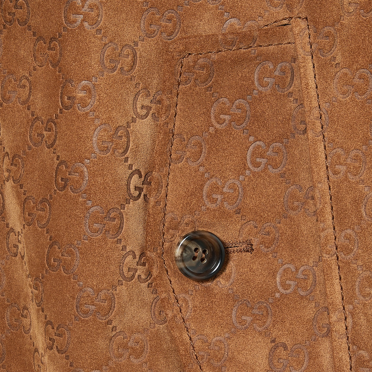 Embossed GG suede bomber jacket in camel | GUCCI® UK