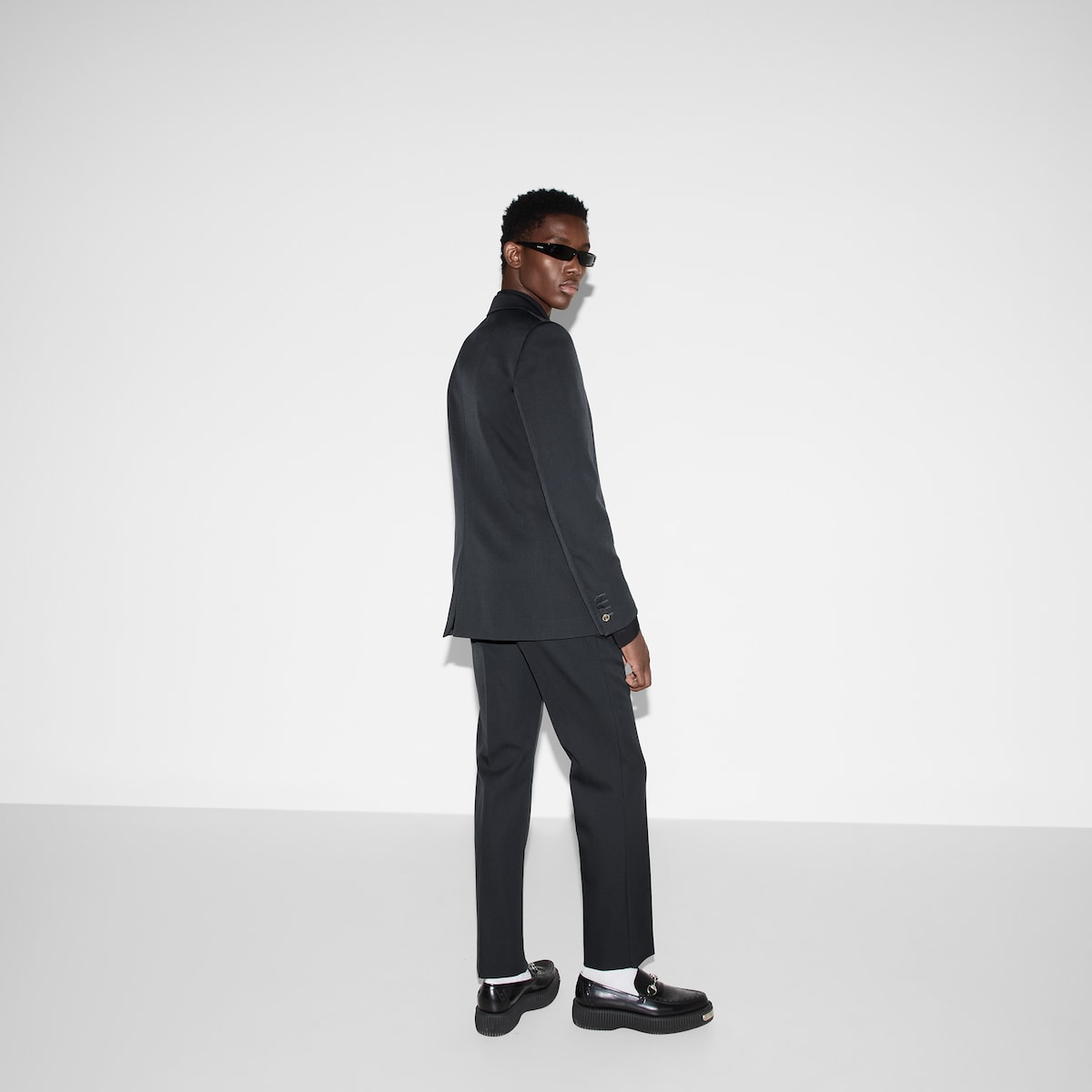 Grain de poudre wool tuxedo in dark grey | GUCCI® US