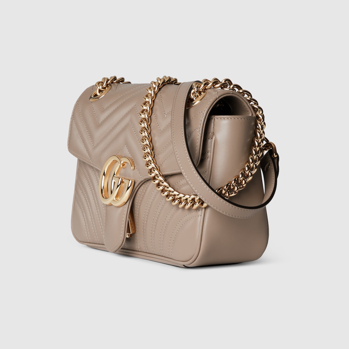GG Marmont medium shoulder bag in taupe leather | GUCCI® Australia