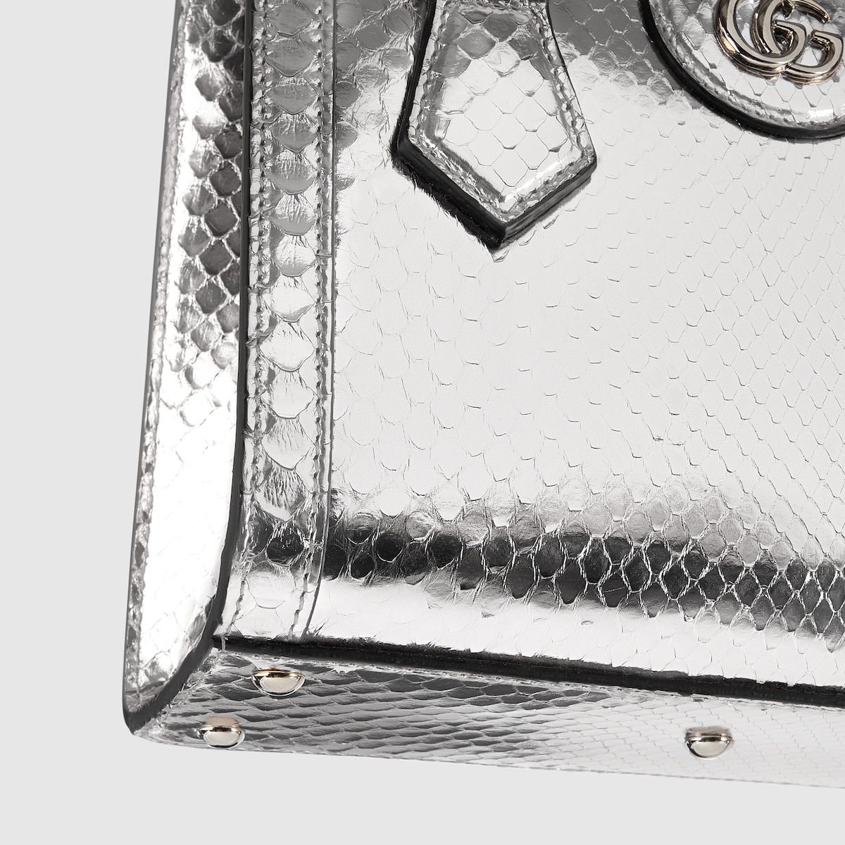 Gucci Diana python small tote bag in silver-toned | GUCCI® US