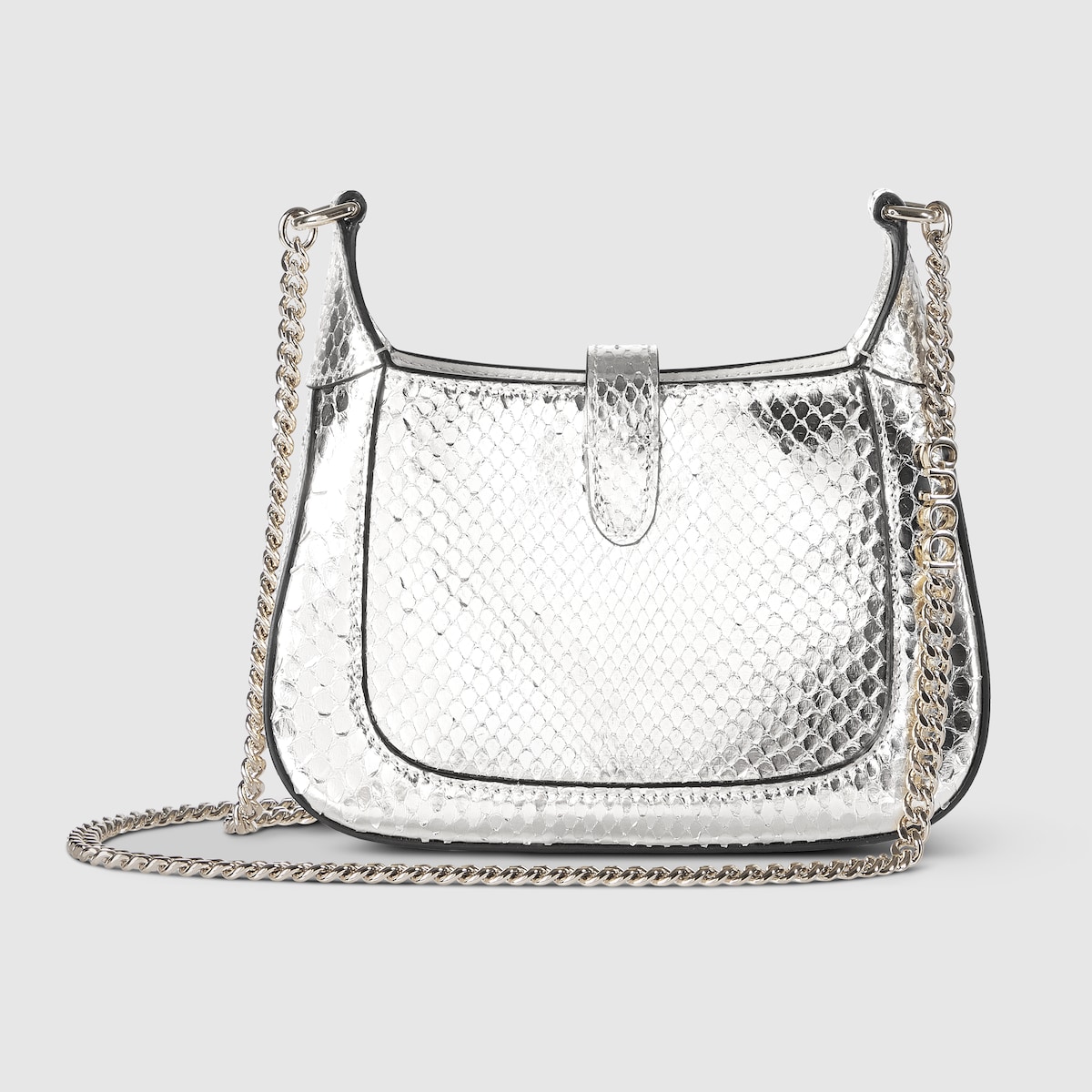 Gucci Jackie Notte mini python bag in silver-toned | GUCCI® US