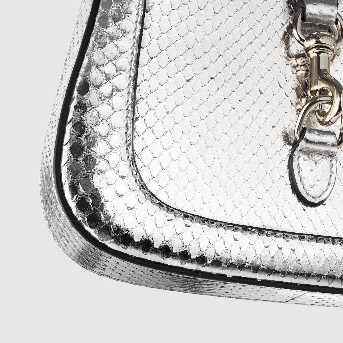 Gucci Jackie Notte mini python bag in silver-toned | GUCCI® US