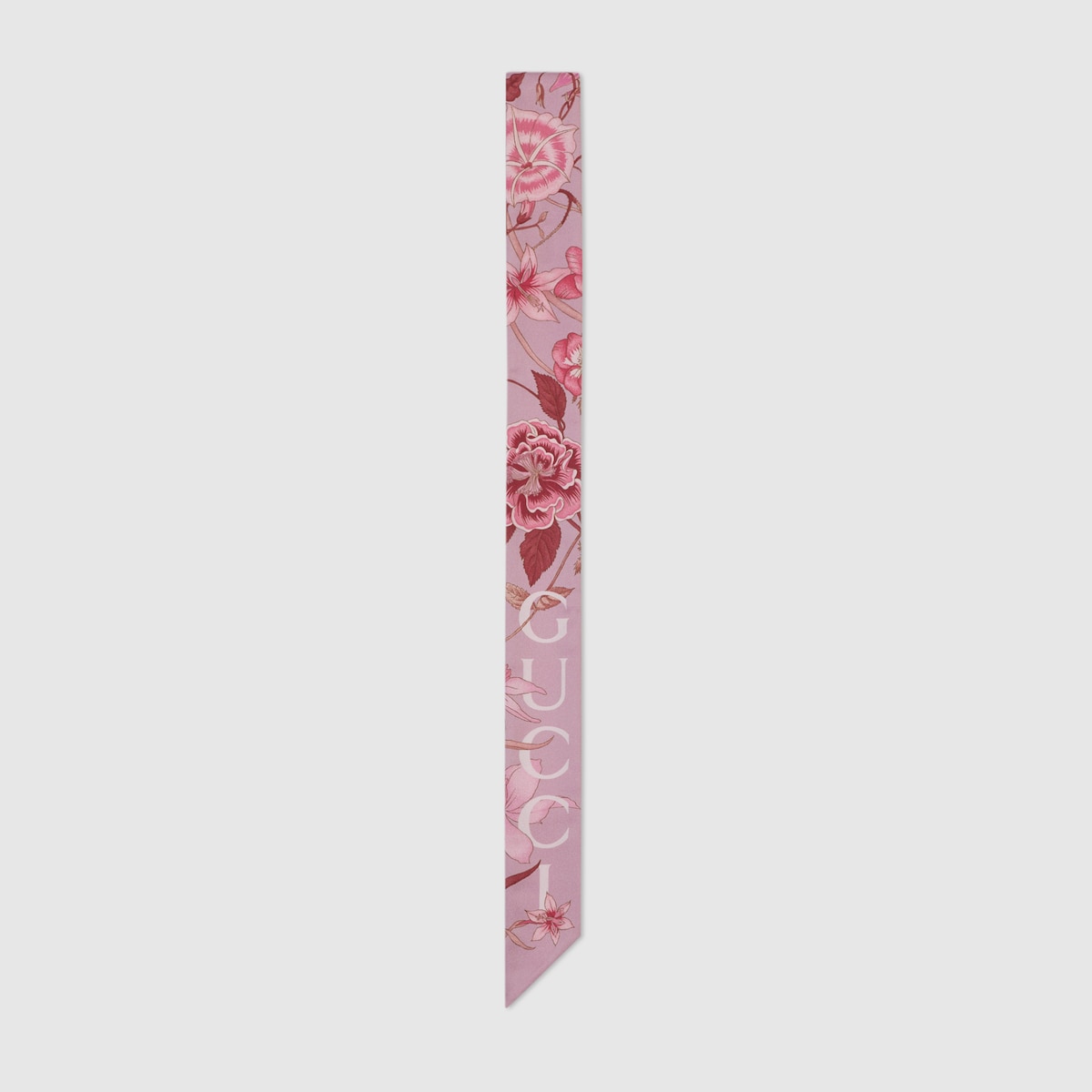 Printed silk ribbon in pink | GUCCI® US