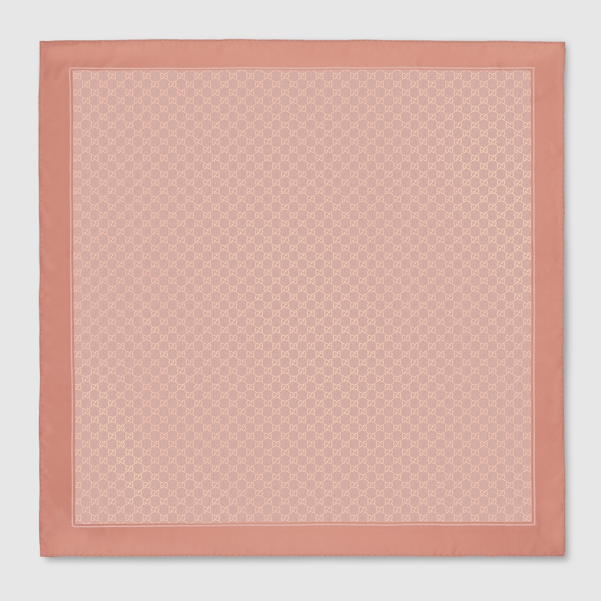 Laminated printed silk twill carré in pink | GUCCI® US