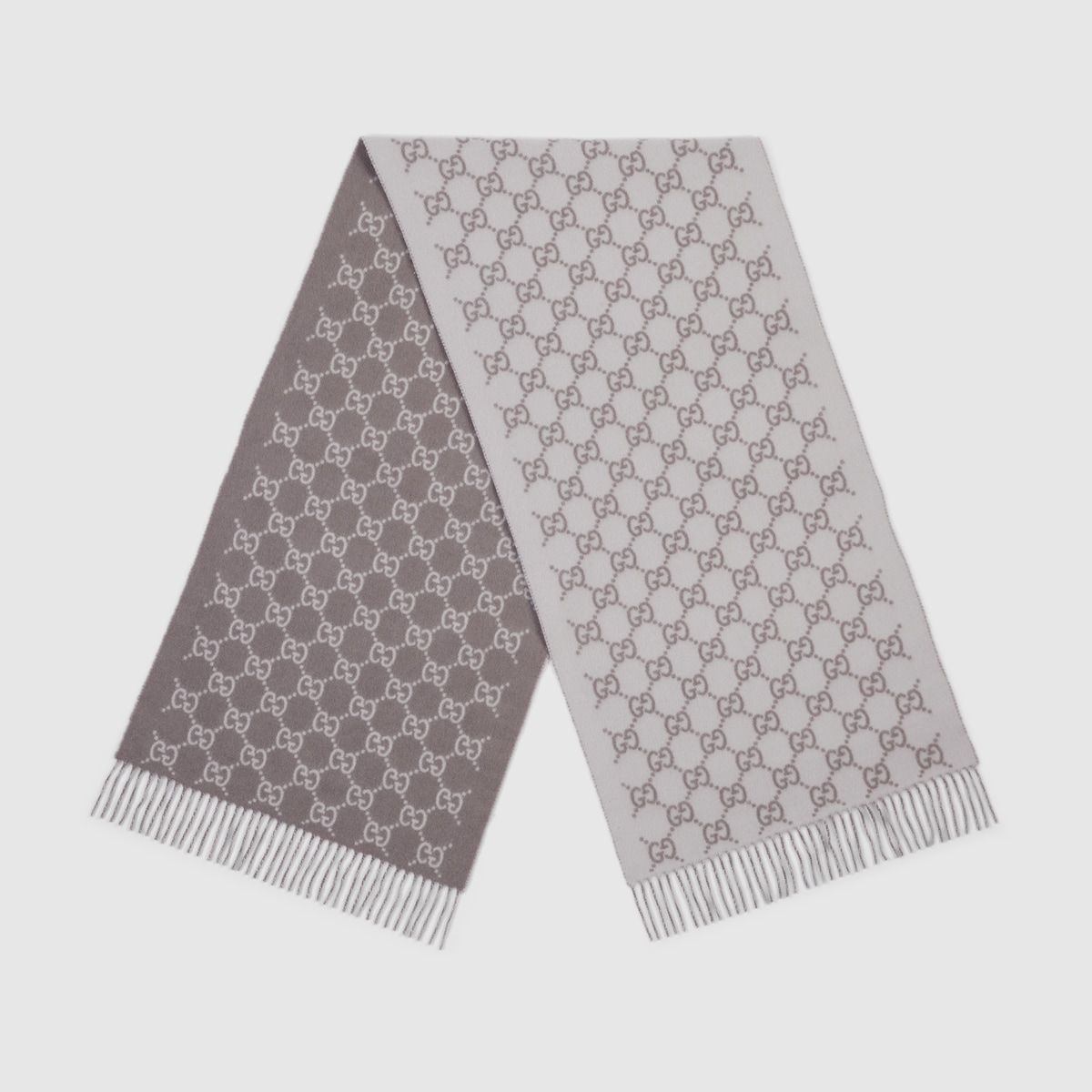 GG cashmere scarf in grey | GUCCI® Australia