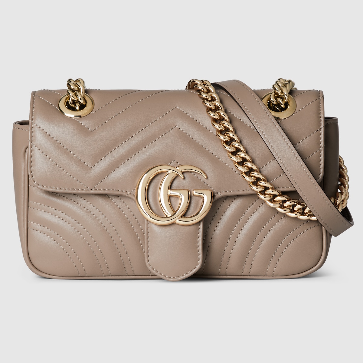 GG Marmont small shoulder bag in taupe leather | GUCCI® UK