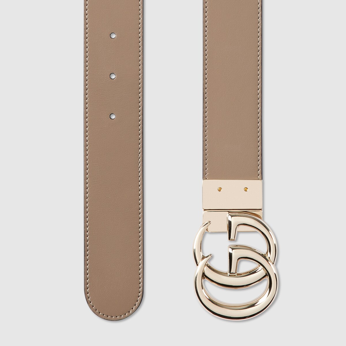 Cinturón reversible GG Marmont inSupreme beige y piel café topo | GUCCI® MX