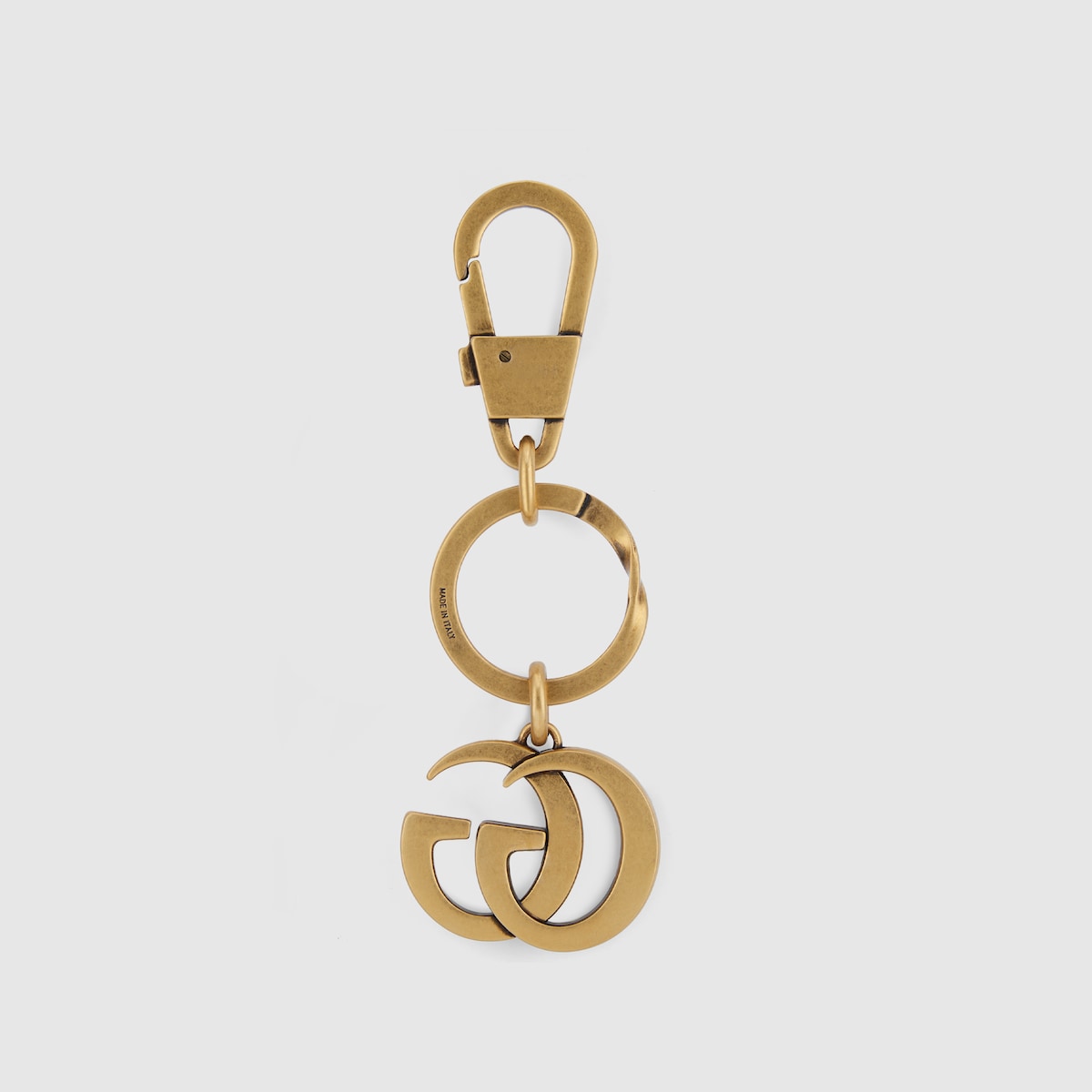 Double G keychain in gold-toned metal | GUCCI® INT