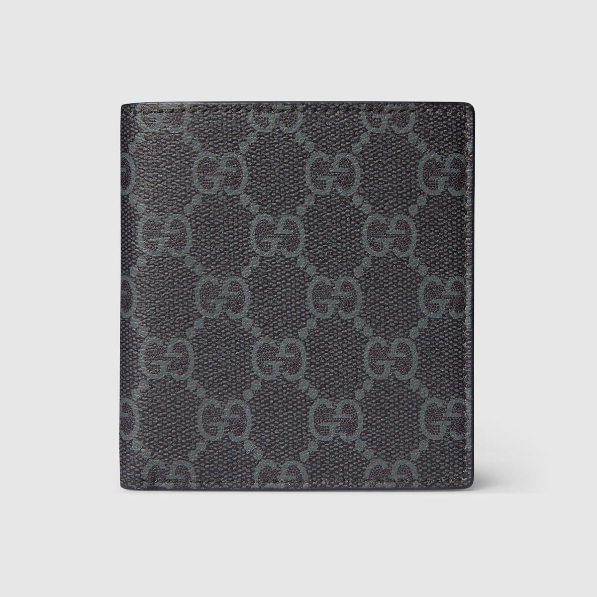 Cartera GG Emblem con dos pliegues en tejido negro | GUCCI® ES