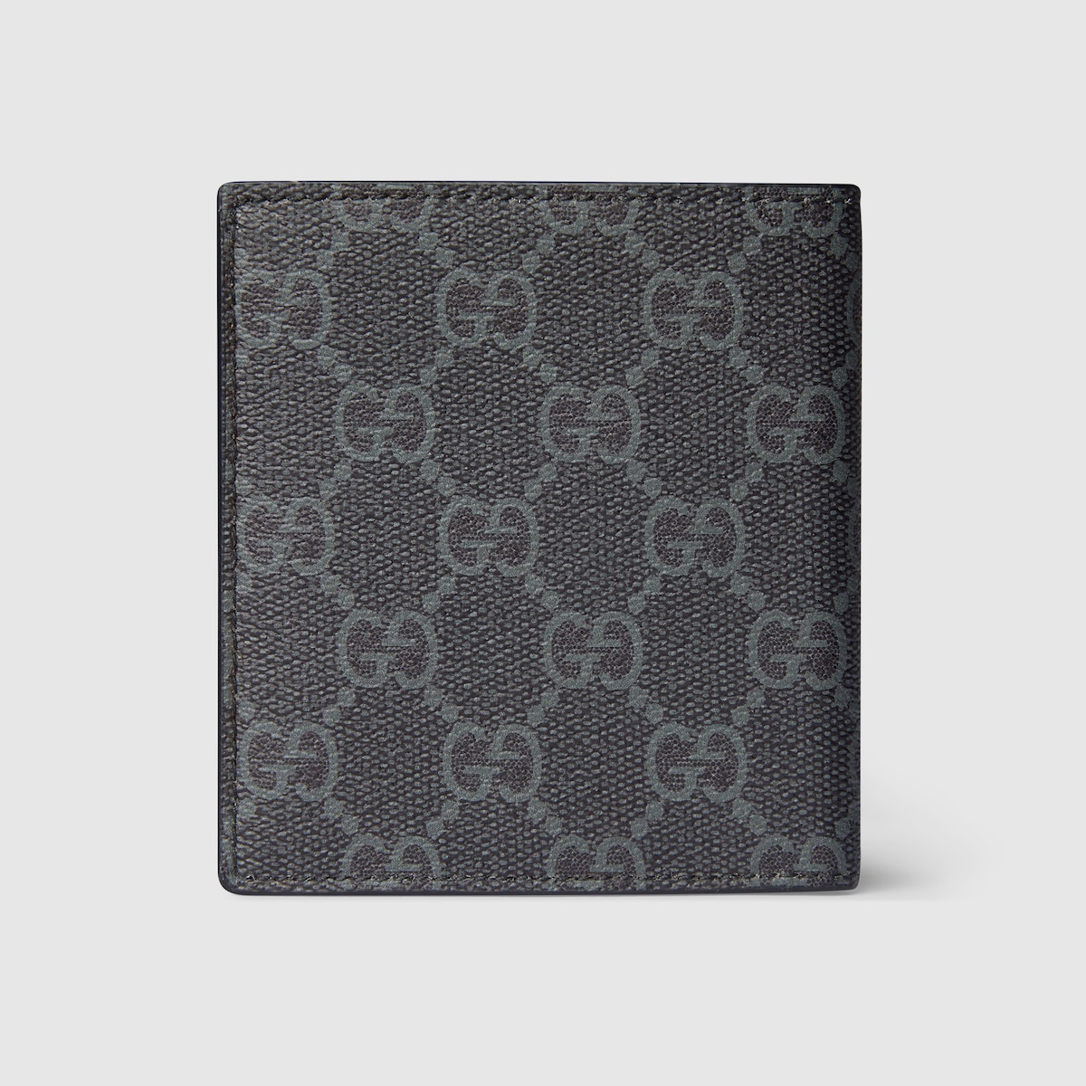 GG Emblem bi-fold wallet in black fabric | GUCCI® US
