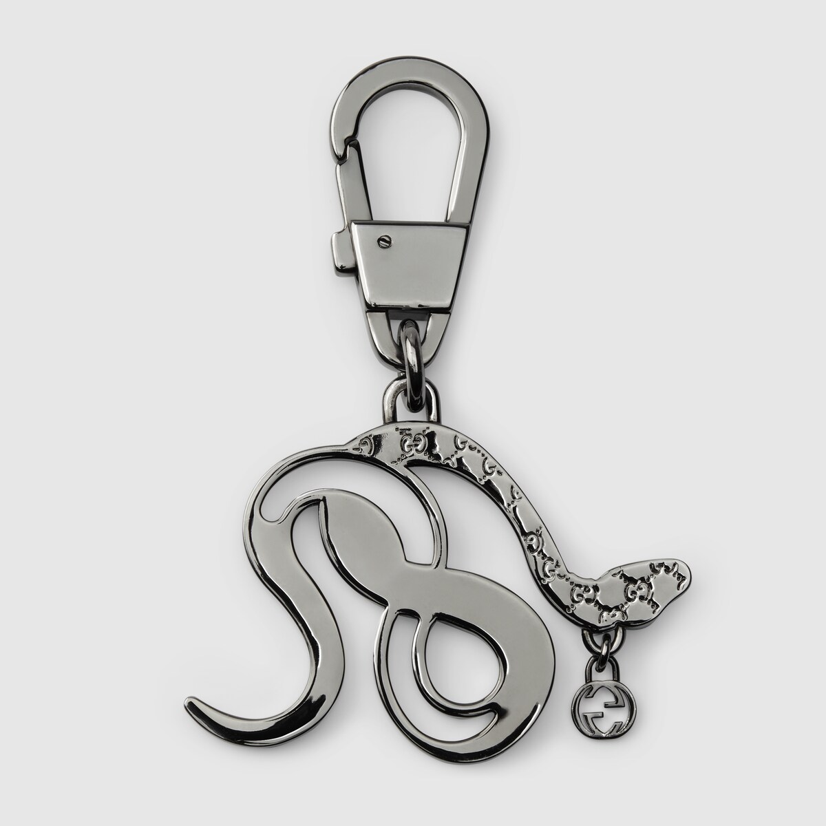 Snake keychain with Interlocking G in silver-toned metal | GUCCI® NZ