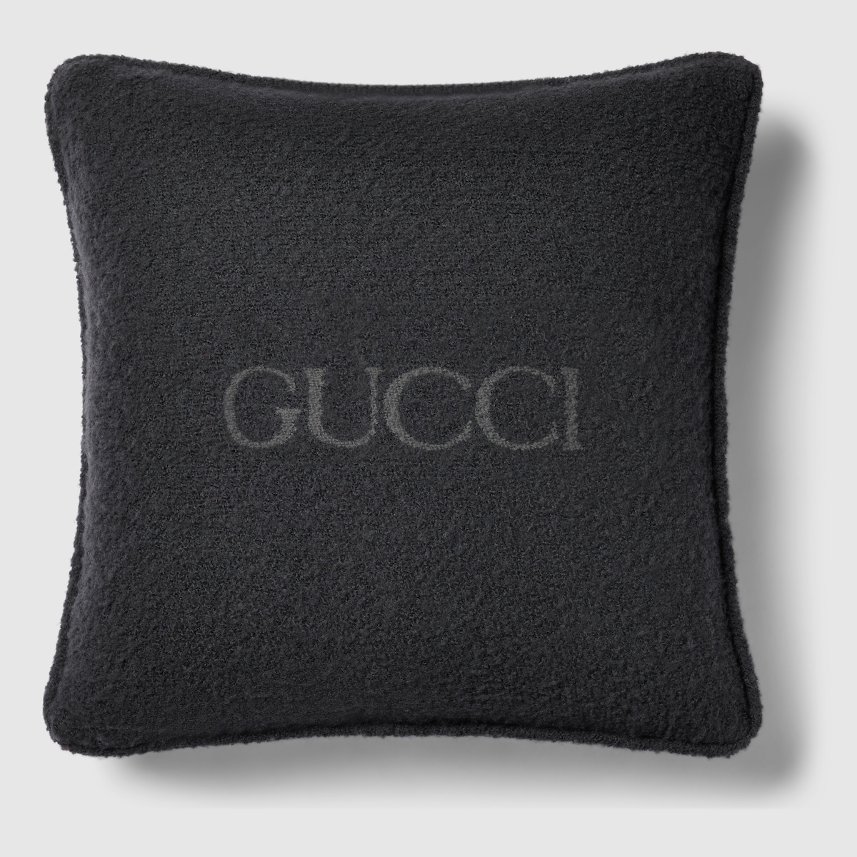 Gucci wool bouclé cushion in grey and light grey | GUCCI® US