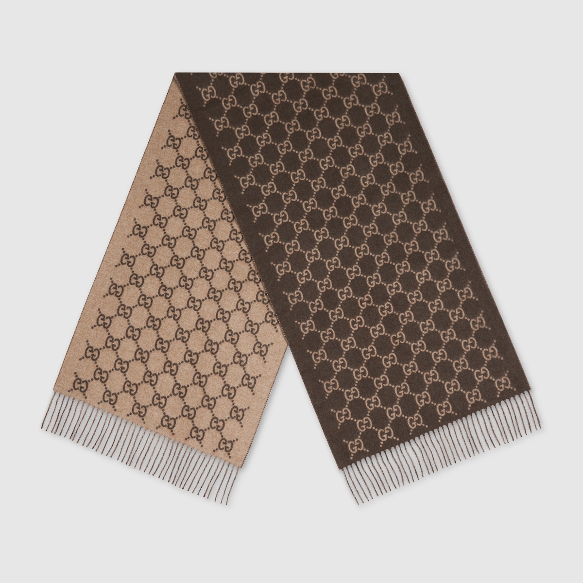 Bufanda de cashmere con GG en beige | GUCCI® ES