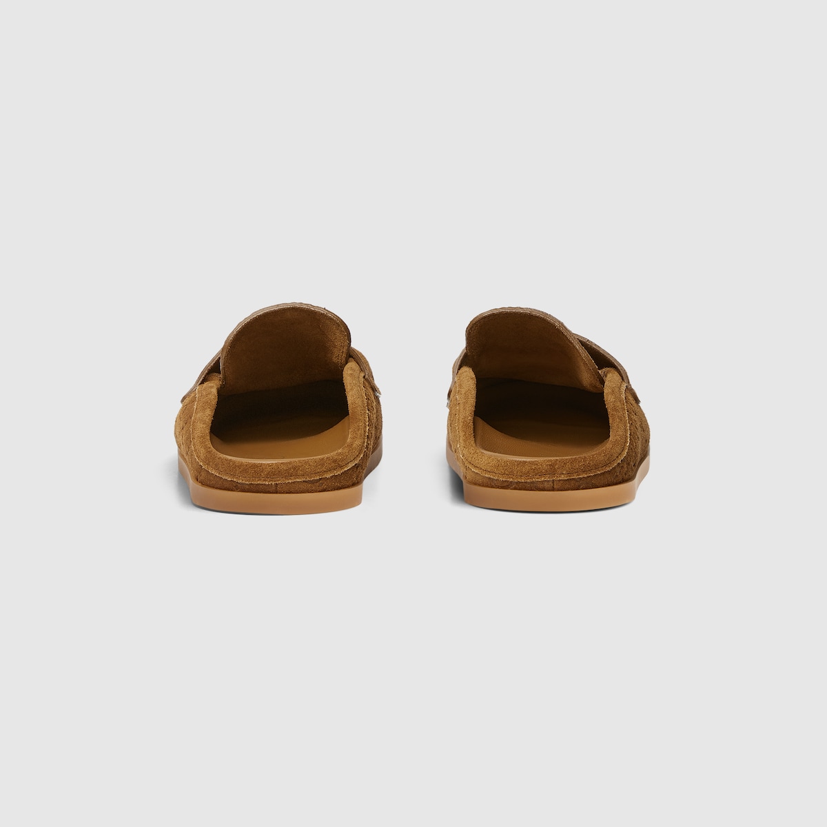 Women's mule with Double G in light brown GG suede | GUCCI® US