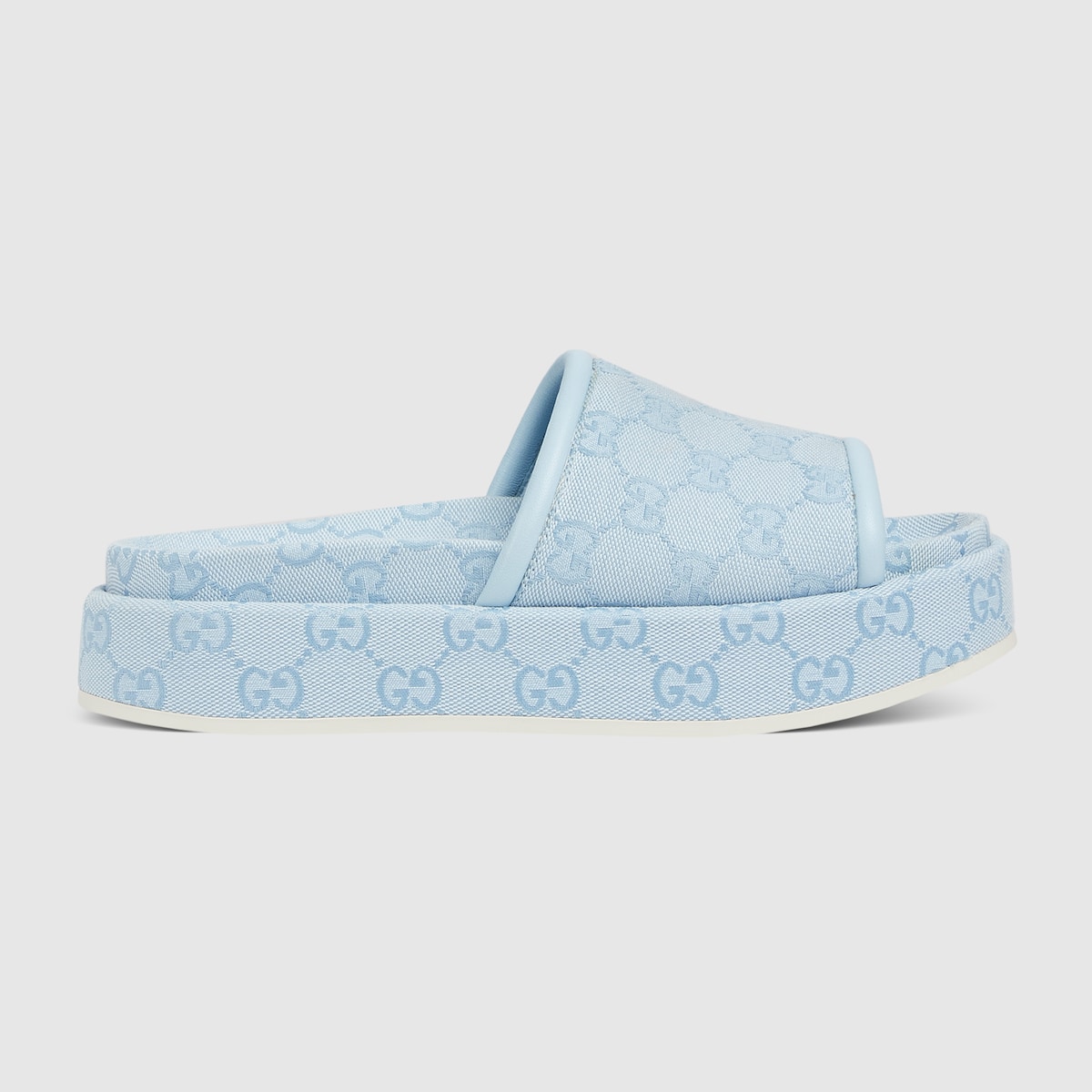 Women's GG platform sandal in light blue Original GG canvas | GUCCI® IE