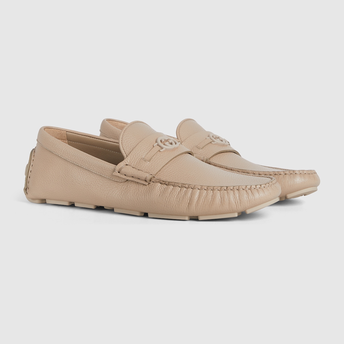 Men's driver loafer in oatmeal leather | GUCCI® TR