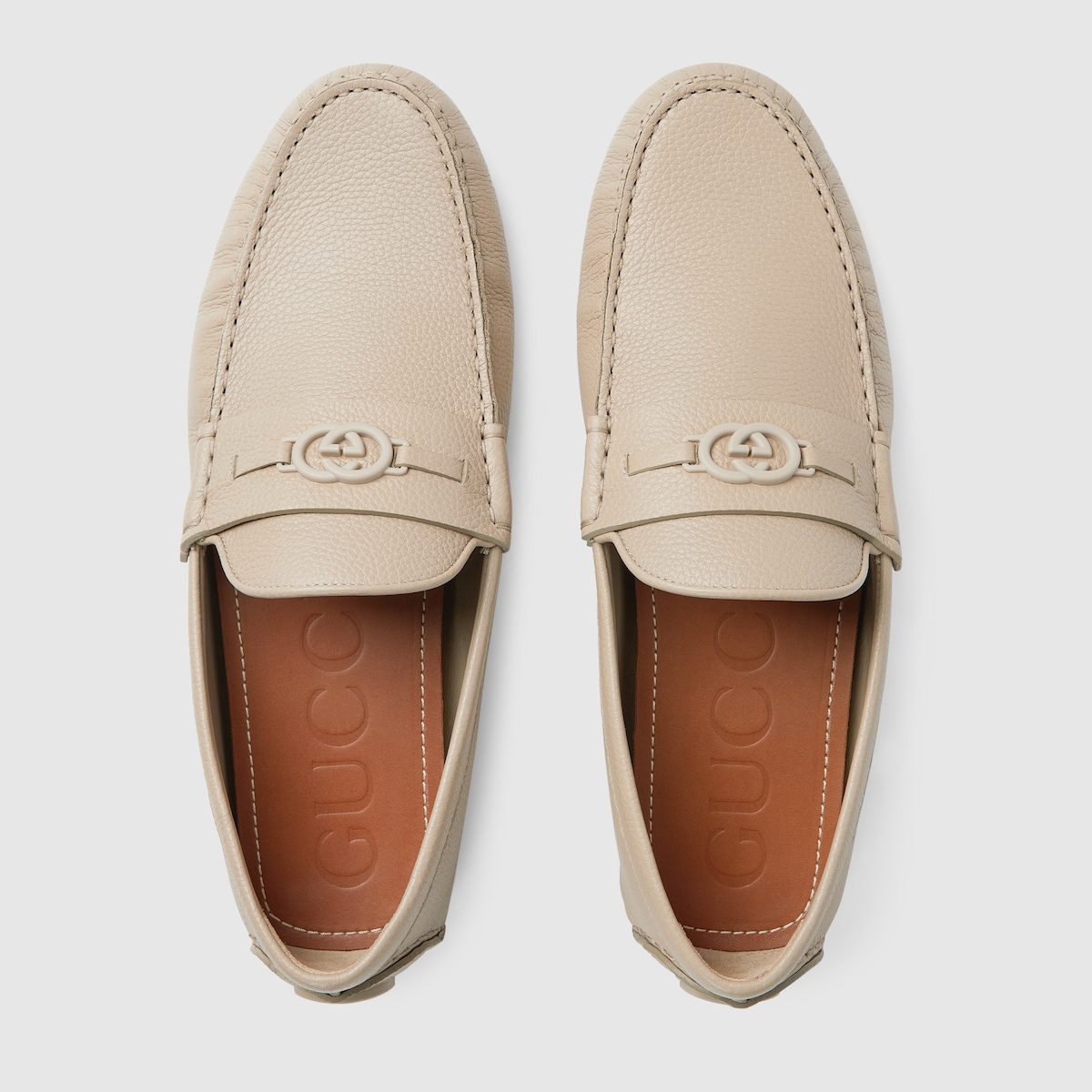 Mocassins pour homme en cuir beige | GUCCI® FR