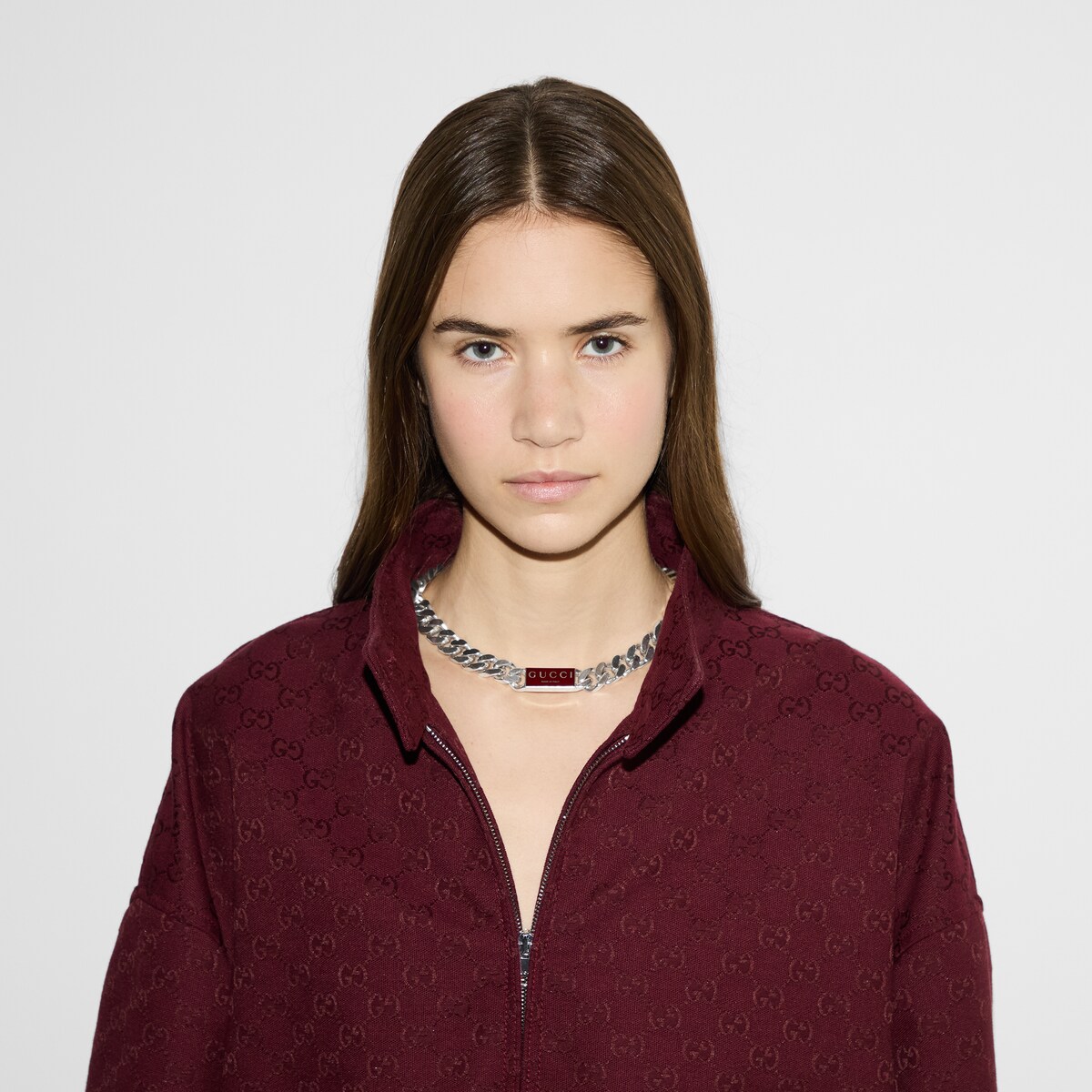 Trademark enamel chain necklace in 925 sterling silver | GUCCI® US