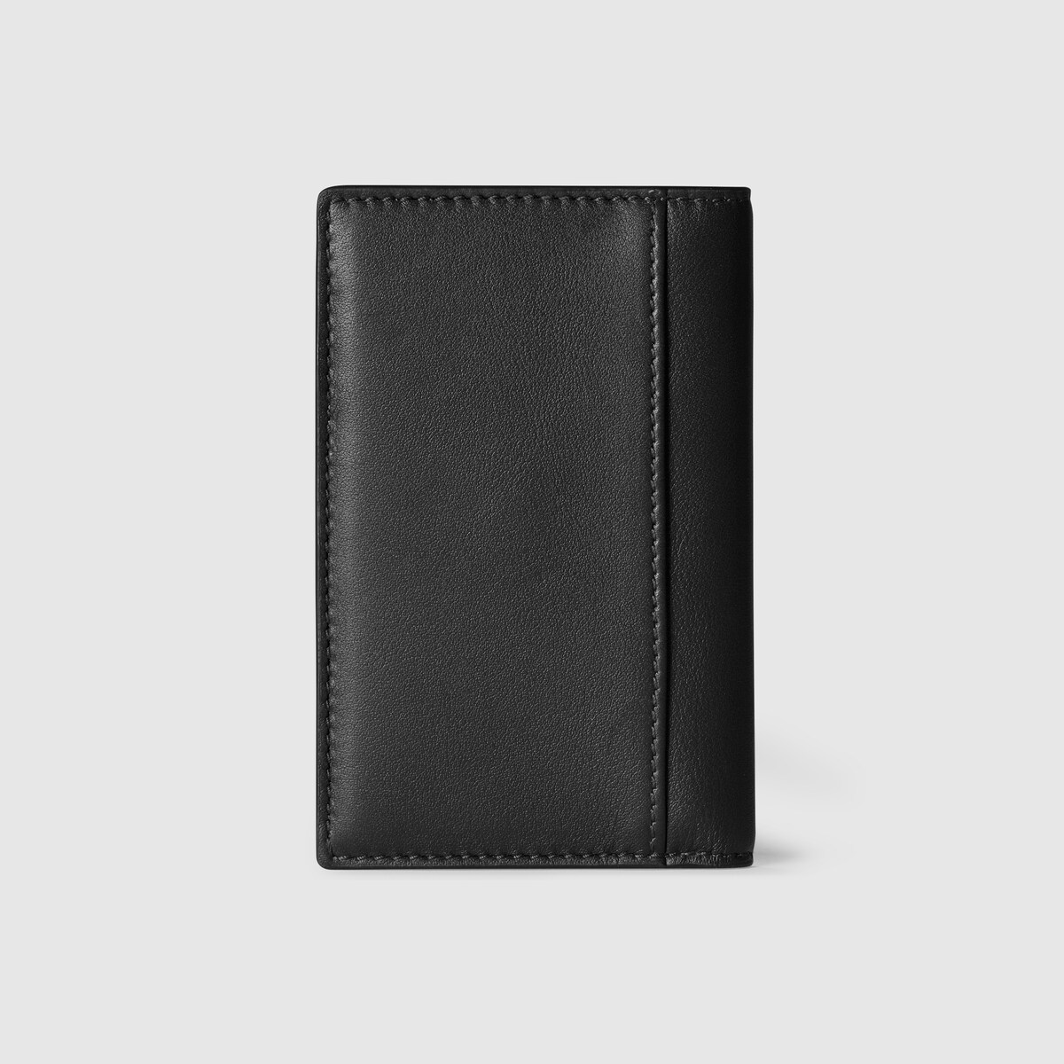 GG Emblem long card case with GG fabric in black leather | GUCCI® US
