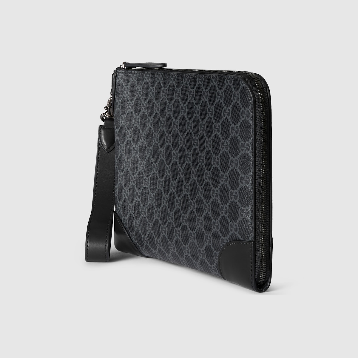 GG Emblem small business case in black fabric | GUCCI® UK