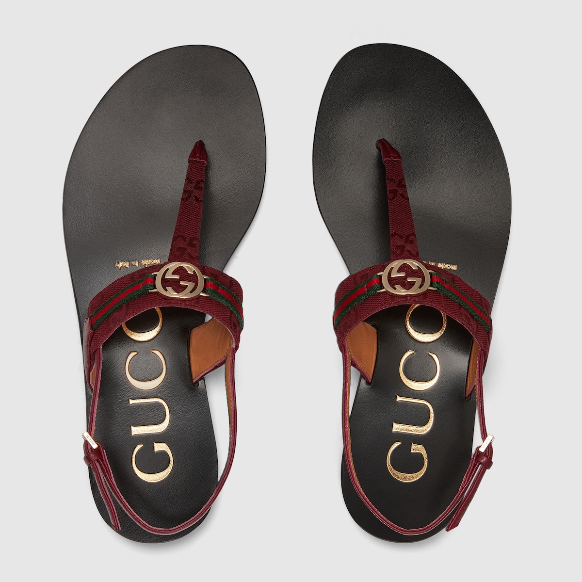 Women's Interlocking G Web sandal in Rosso Ancora GG canvas | GUCCI® UK