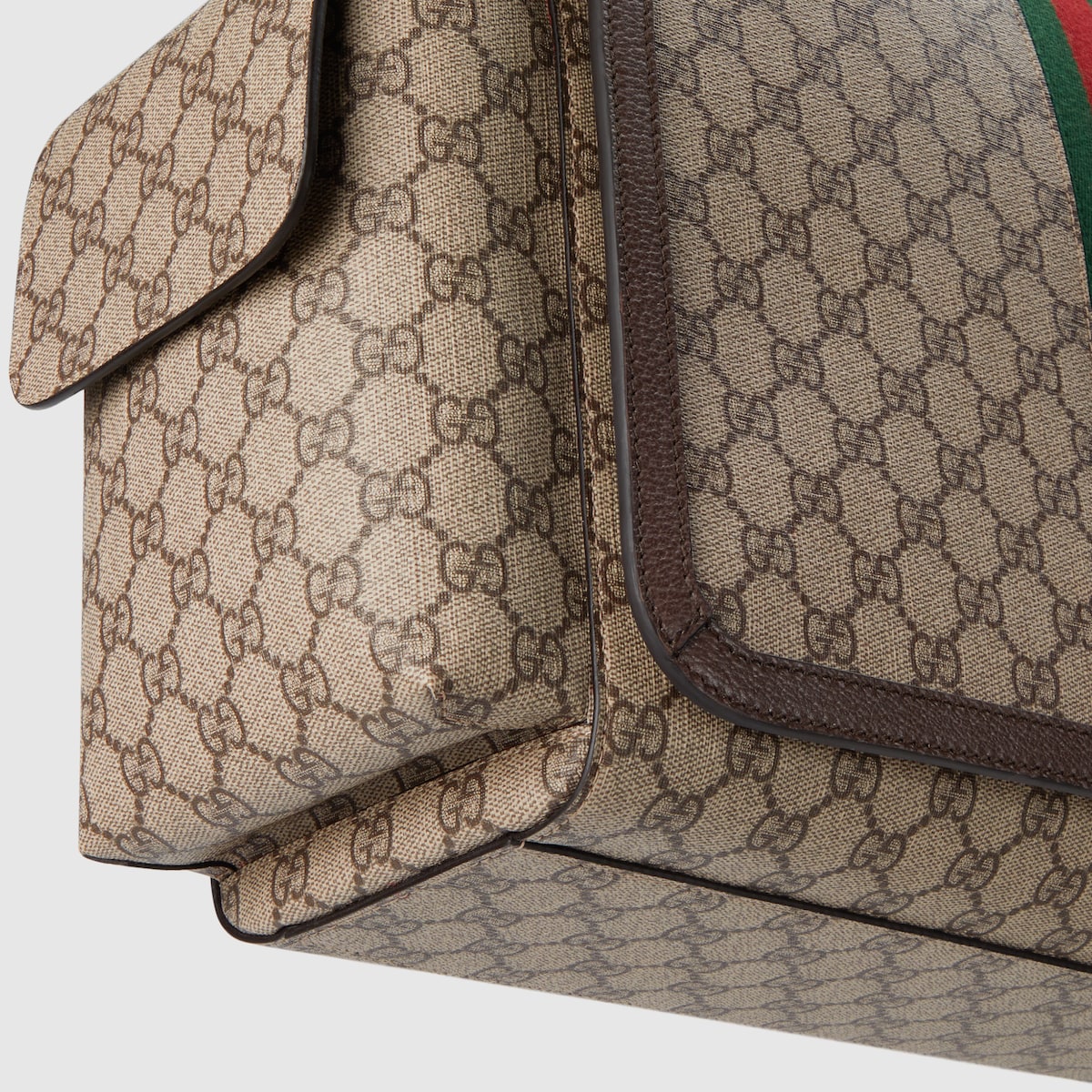 Large changing bag in beige and dark brown Supreme | GUCCI® US