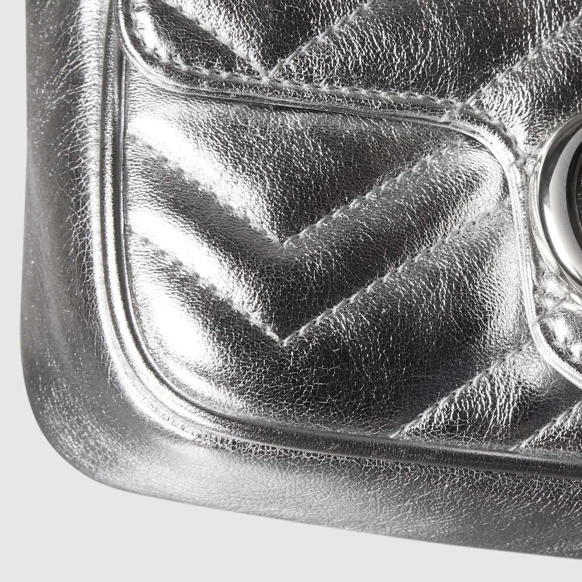 GG Marmont mini bag in silver leather | GUCCI® UK