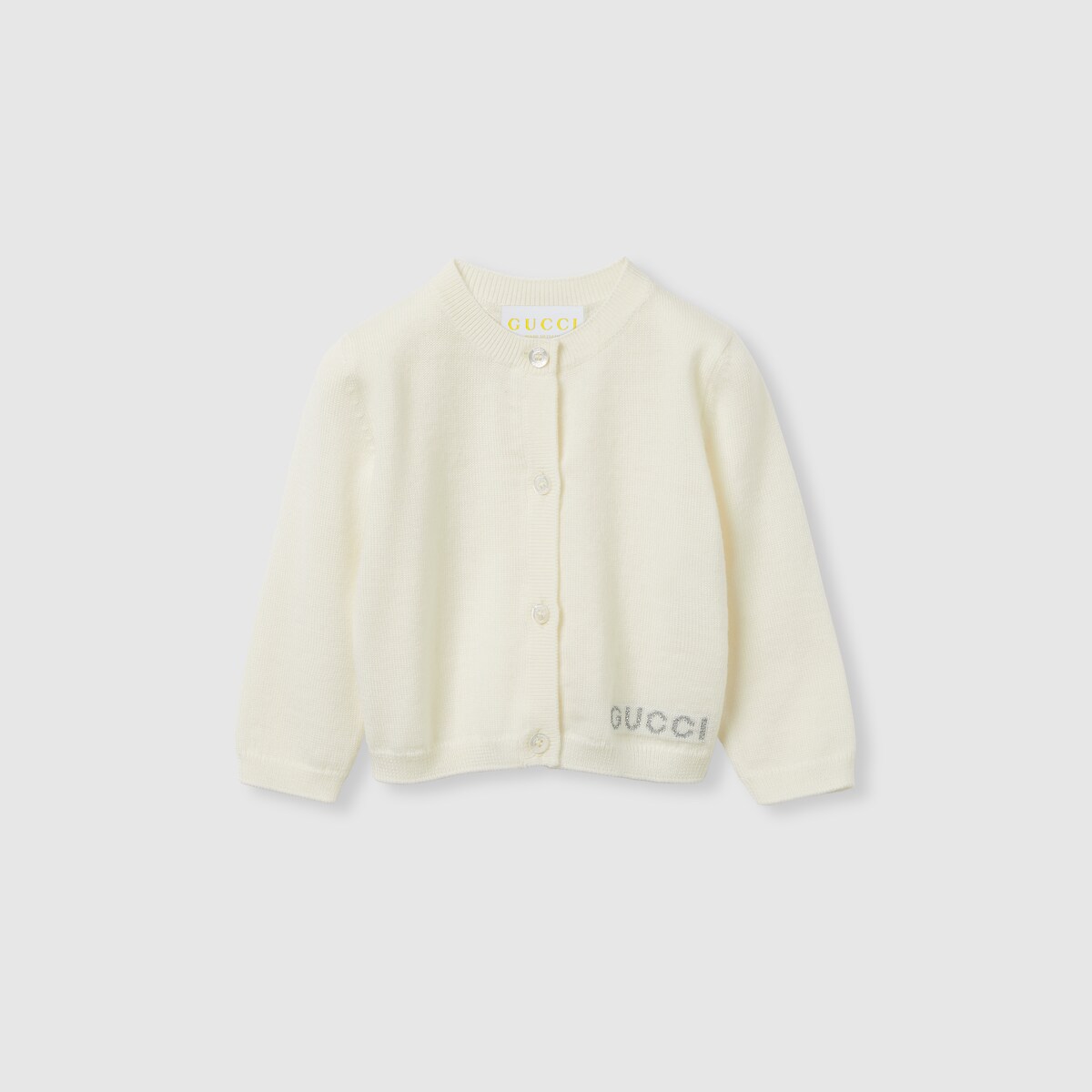 Baby wool cardigan in white | GUCCI® UK