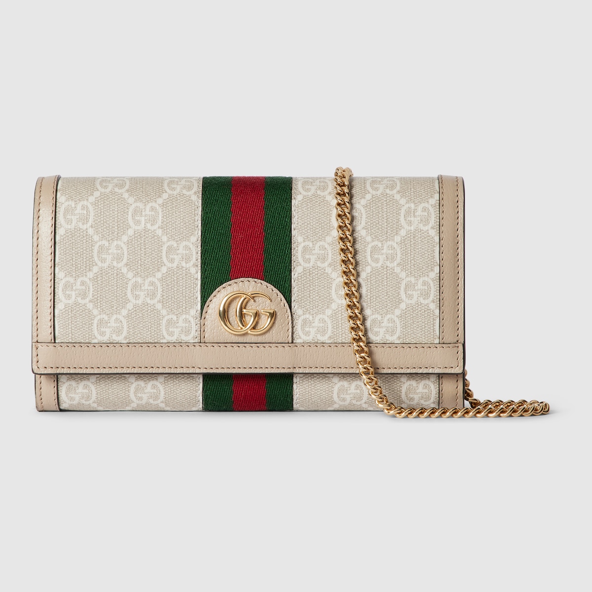 Cartera con cadena Ophidia inSupreme beige y blanca | GUCCI® MX