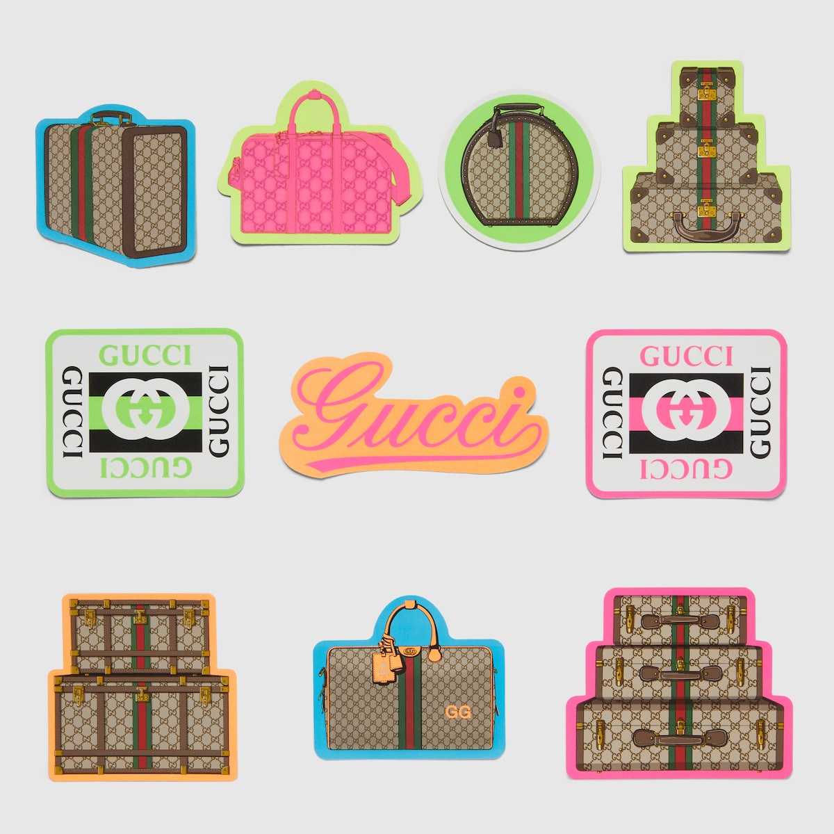 Gucci Valigeria luggage stickers in multicolor | GUCCI® 香港