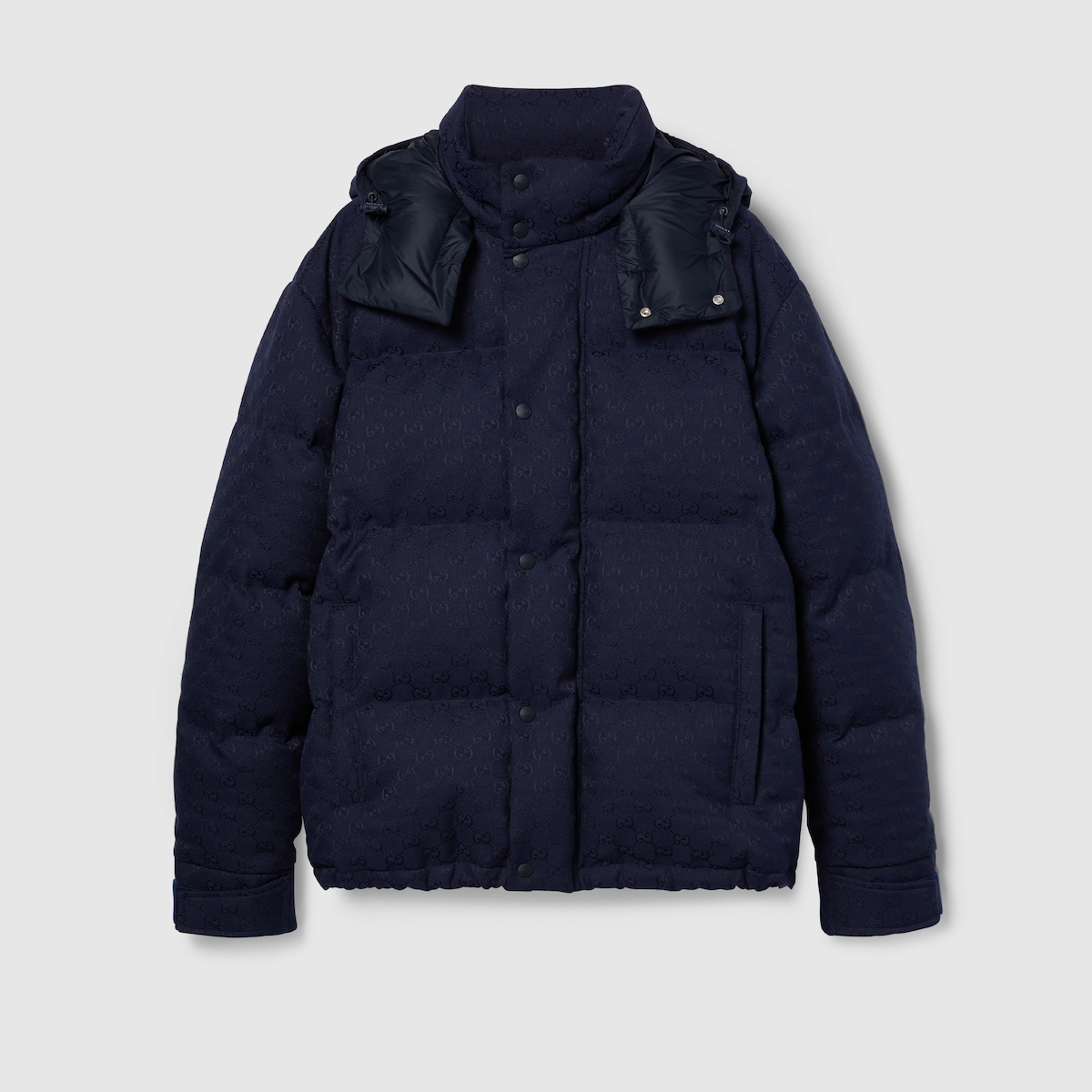 GG canvas down jacket in dark blue | GUCCI® UK