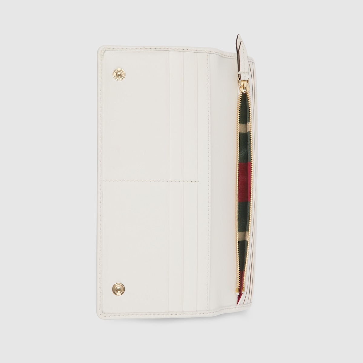 GG Emblem continental wallet in beige and white fabric | GUCCI® NZ