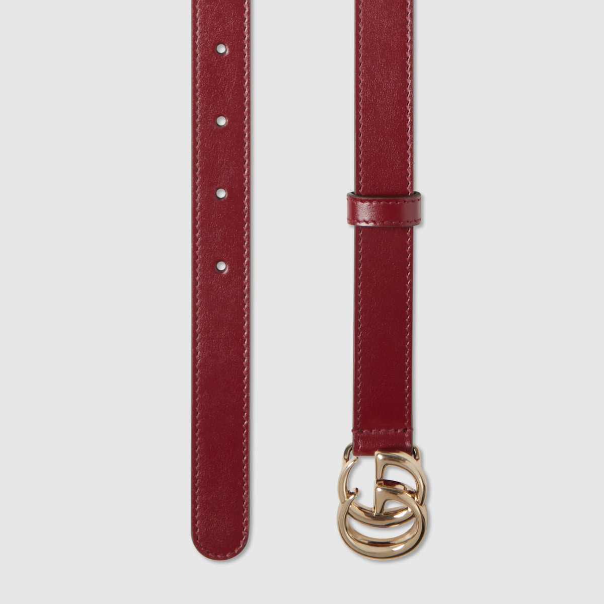 GG Marmont thin belt in Rosso Ancora red leather | GUCCI® Australia