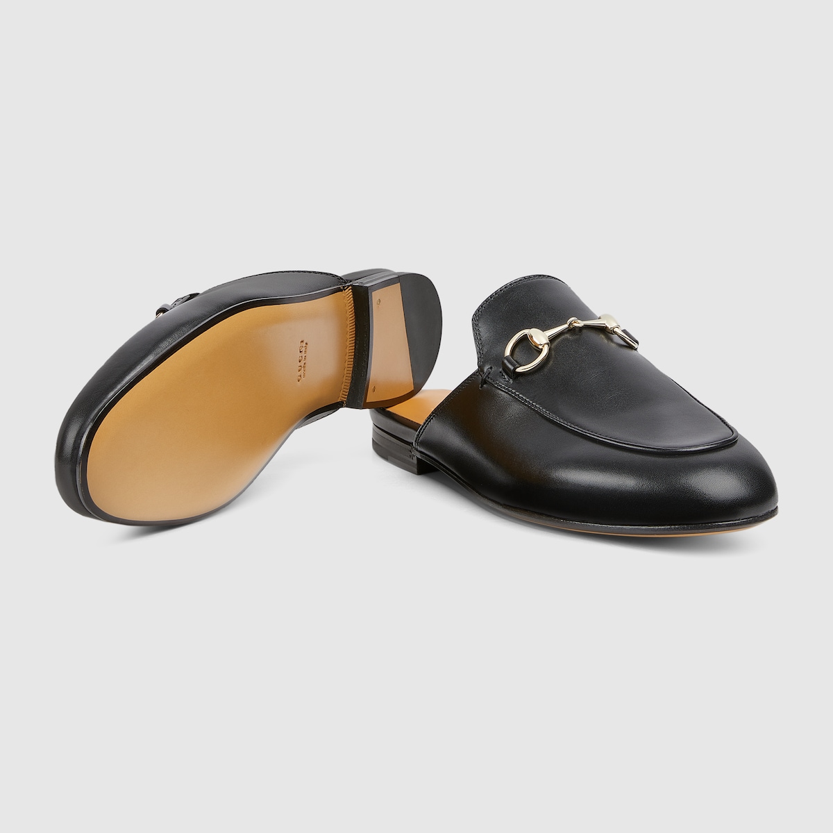 Women's Princetown slipper in black leather | GUCCI® US