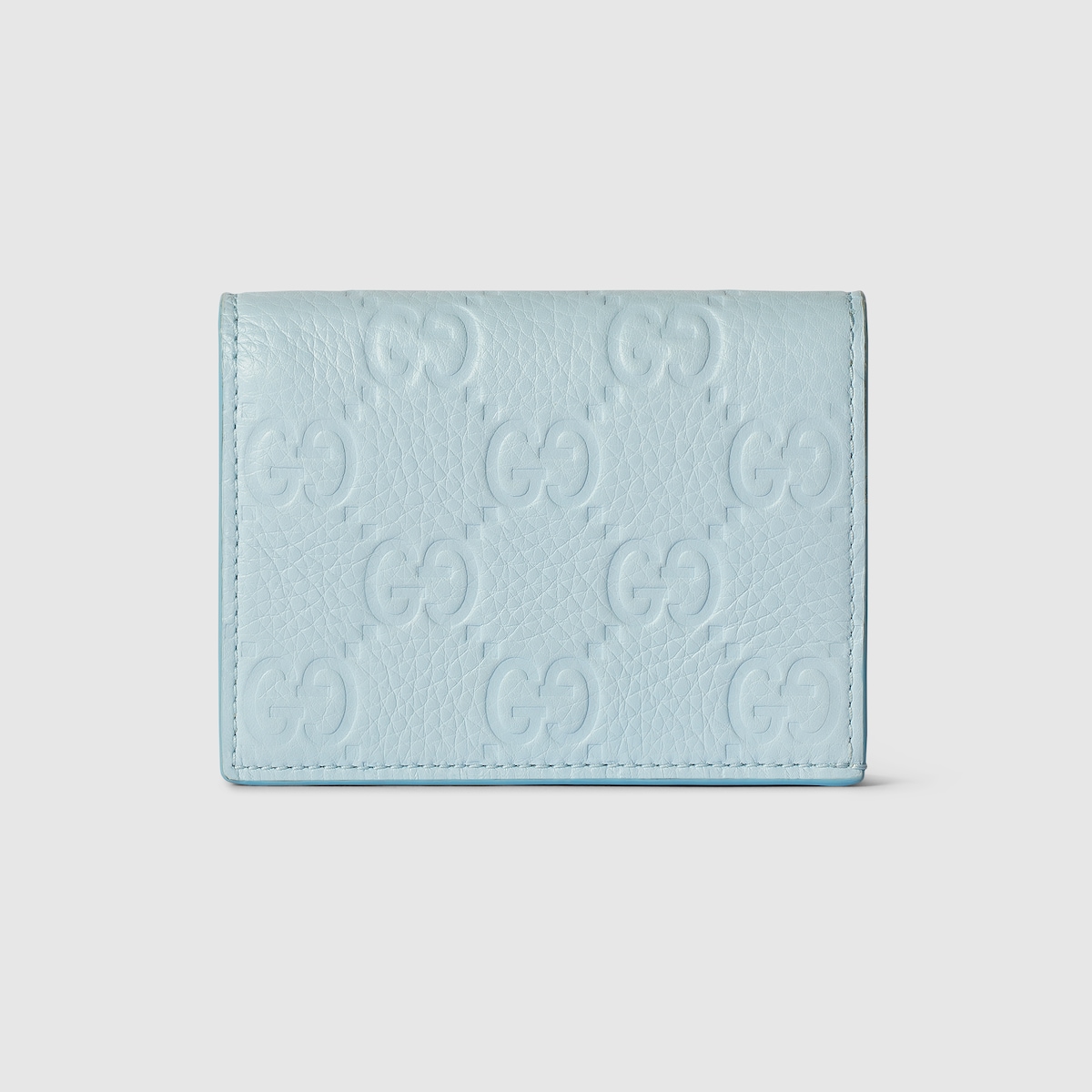GG Emblem small wallet in light blue leather | GUCCI® US