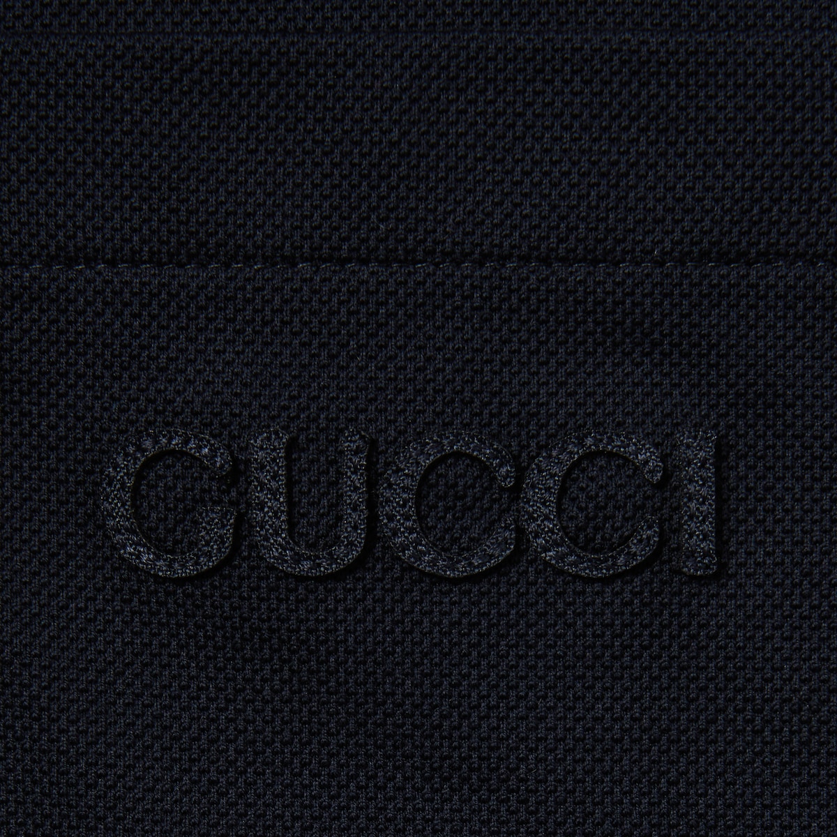 Cotton polo shirt with embroidery in dark blue | GUCCI® US