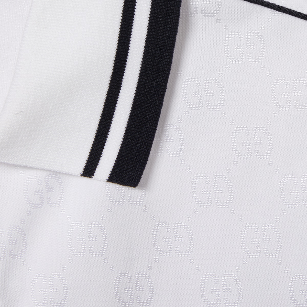 GG nylon and cotton polo shirt in white | GUCCI® US