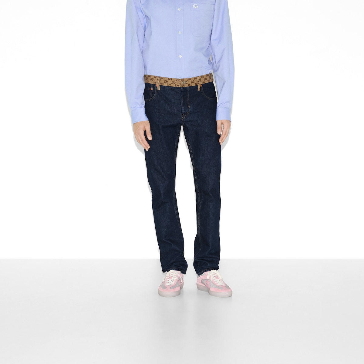 Tapered denim pant in dark blue | GUCCI® US