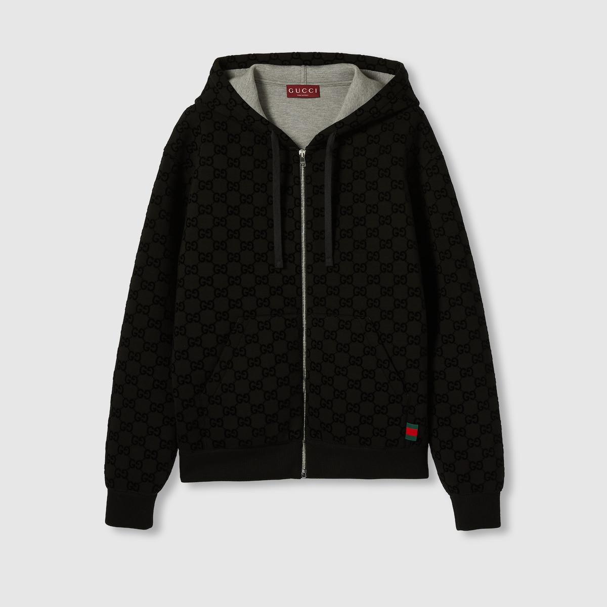 Sudadera con zipper de punto estampada en negro | GUCCI® MX