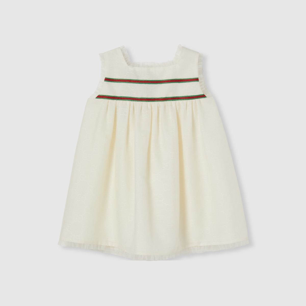 Baby GG cotton dress with Web in ivory | GUCCI® Australia