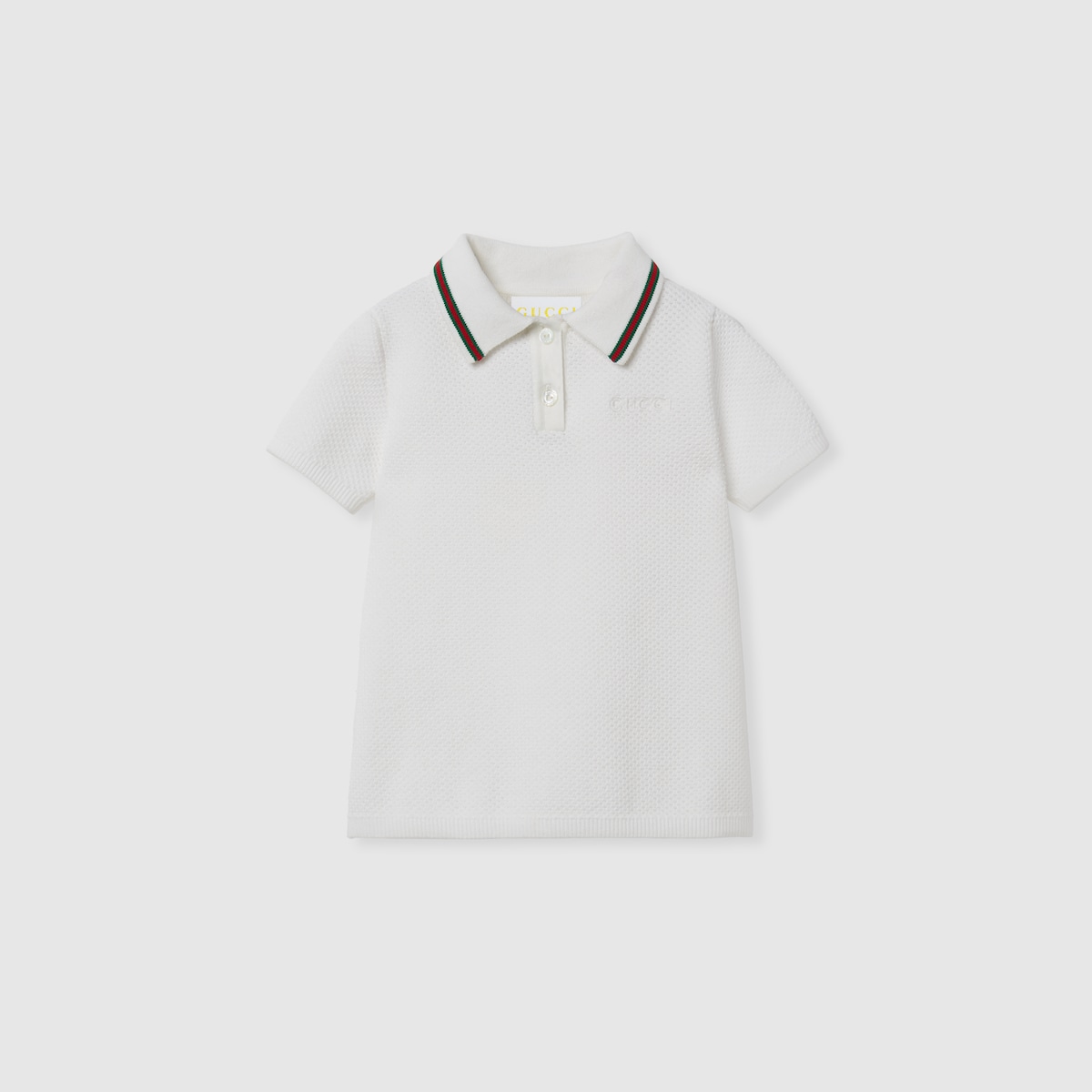Abito polo neonato ricamato in cotone in bianco | GUCCI® IT
